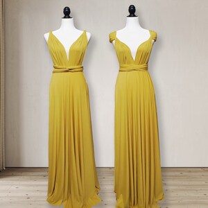 GOLD Bridesmaid Dress, Gold Infinity Dress Long, Convertible Dress ...