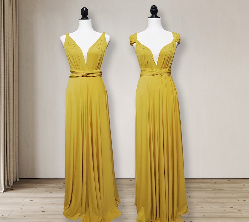 GOLD Bridesmaid Dress Gold Infinity Dress Long Convertible - Etsy