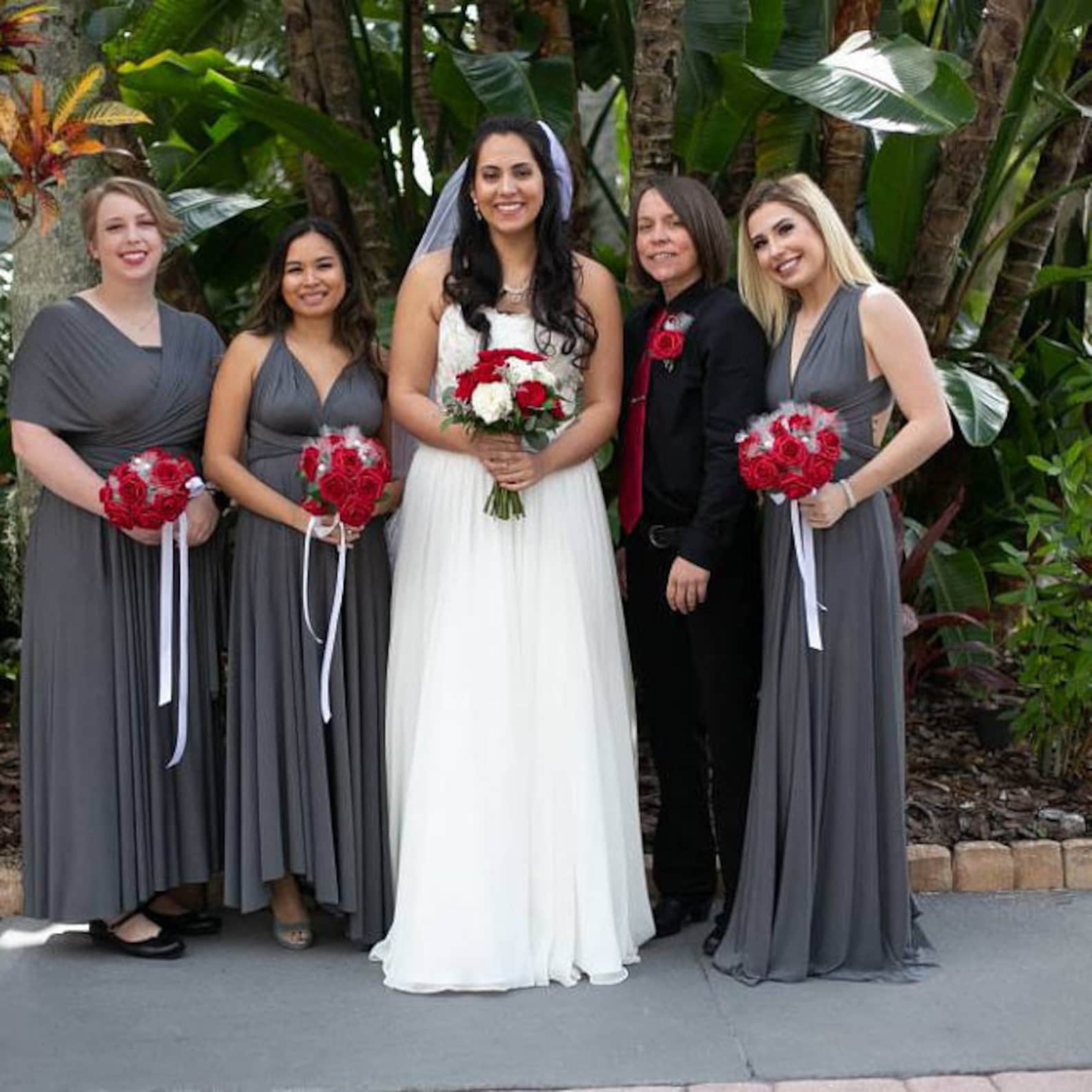 Charcoal Grey Infinity Dress Bridesmaid Dress Convertible - Etsy