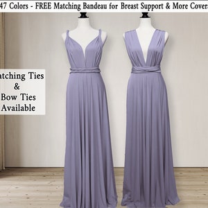 Lilac Grey Bridesmaid Dress Convertible Wrap Dress, Lilac Grey Infinity ...
