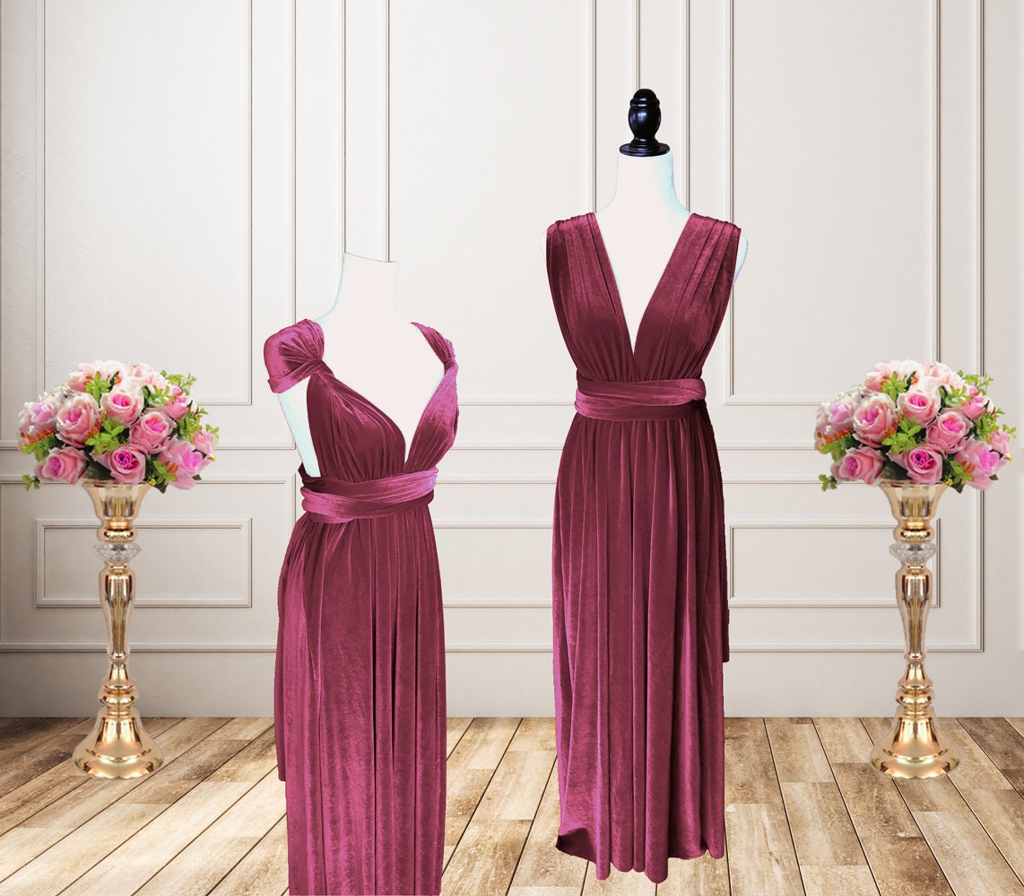 Velvet Dress Mauve Velvet Bridesmaid Dress Velvet Infinity | Etsy