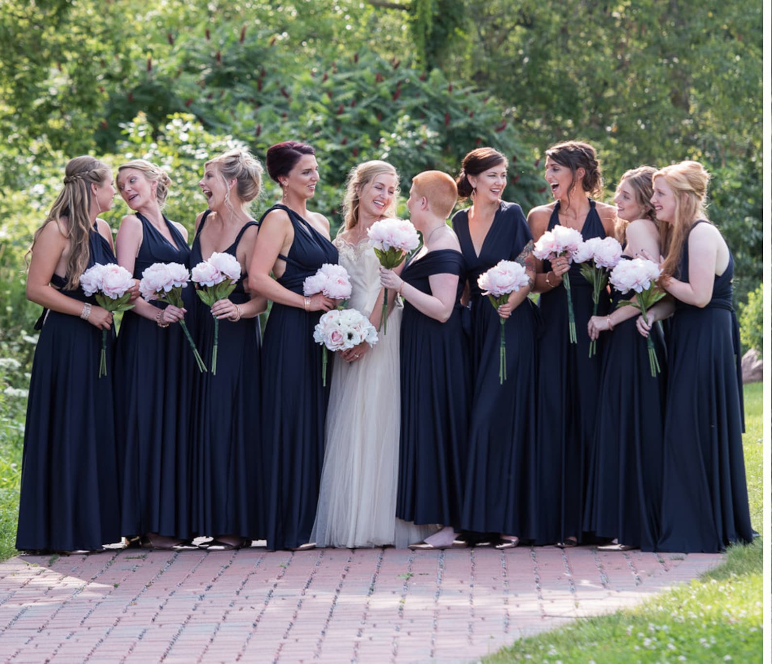 Bridesmaid Dress Navy Infinity Dress Convertible Dress Navy - Etsy