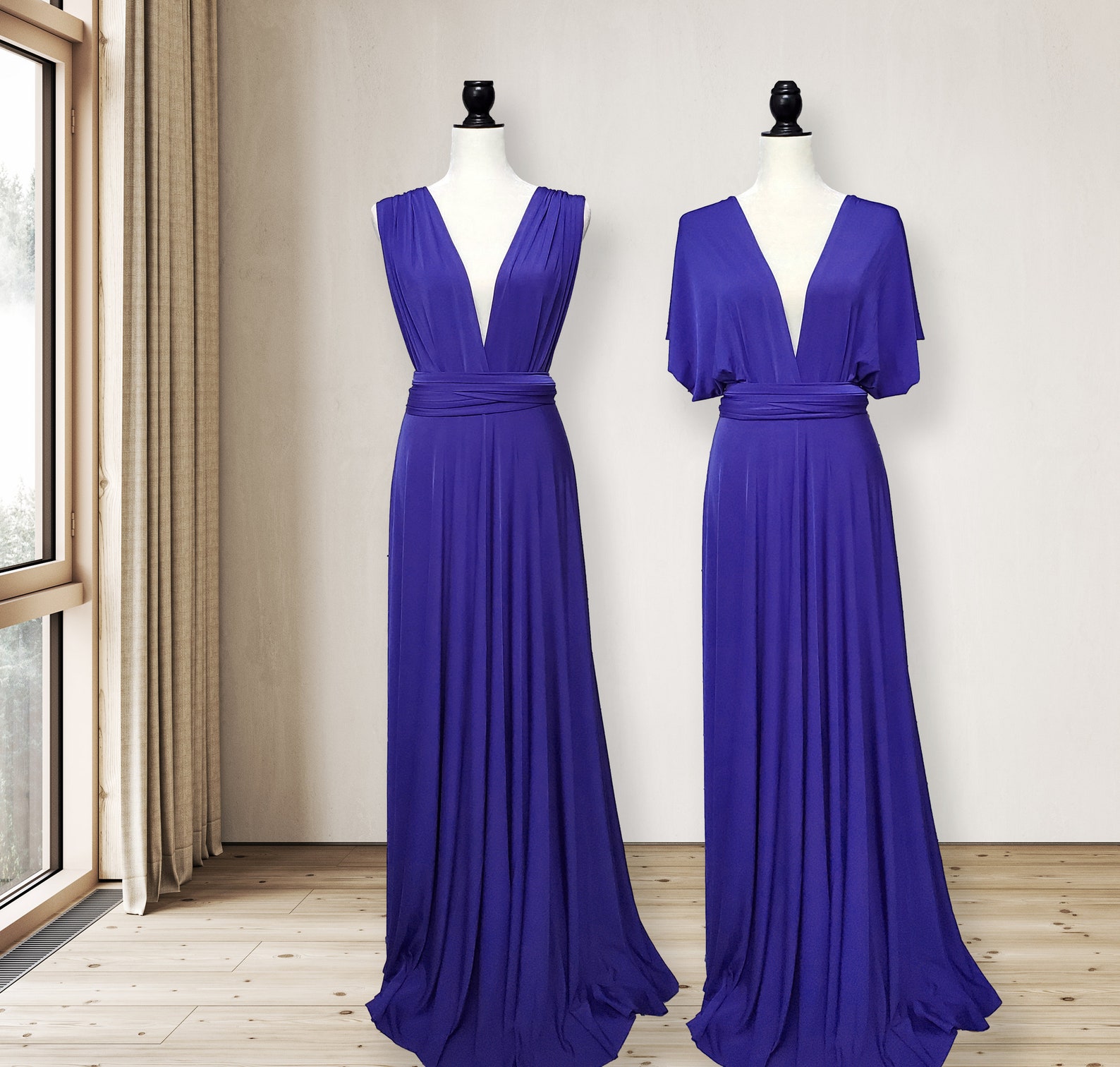 Indigo Blue Bridesmaid Dress Long Ball Gown Infinity Dress - Etsy