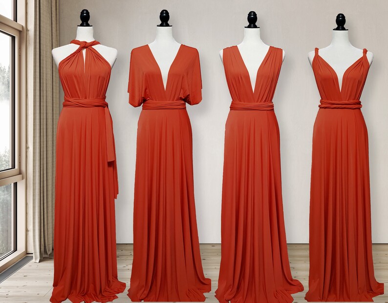 RUST Bridesmaid Dress Infinity Dress RUST Convertible Dress | Etsy
