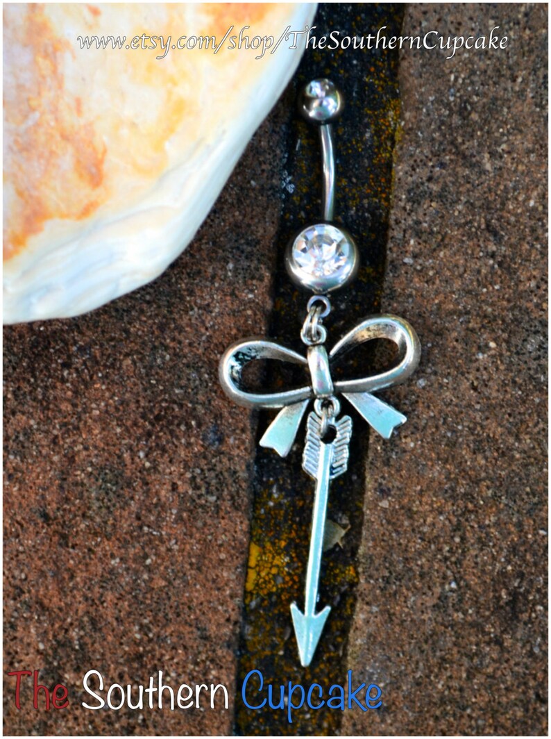 Bow & Arrow Belly Ring, Custom, Personalized, Made to Order, Navel Ring ...