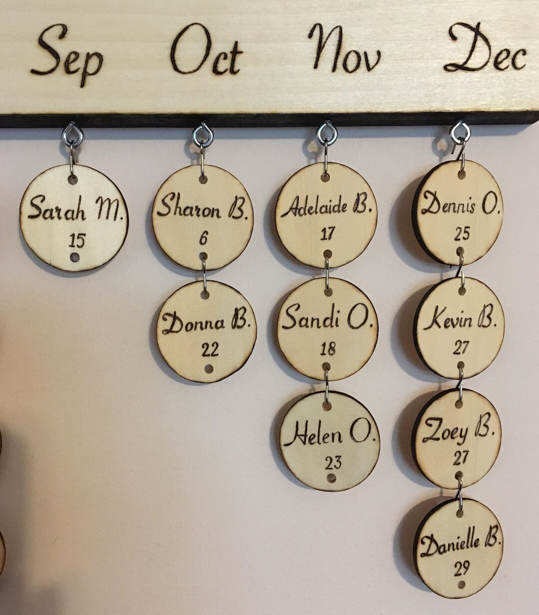 Family Birthday Calendar Extra Names, Birthday Circles and Anniversary ...