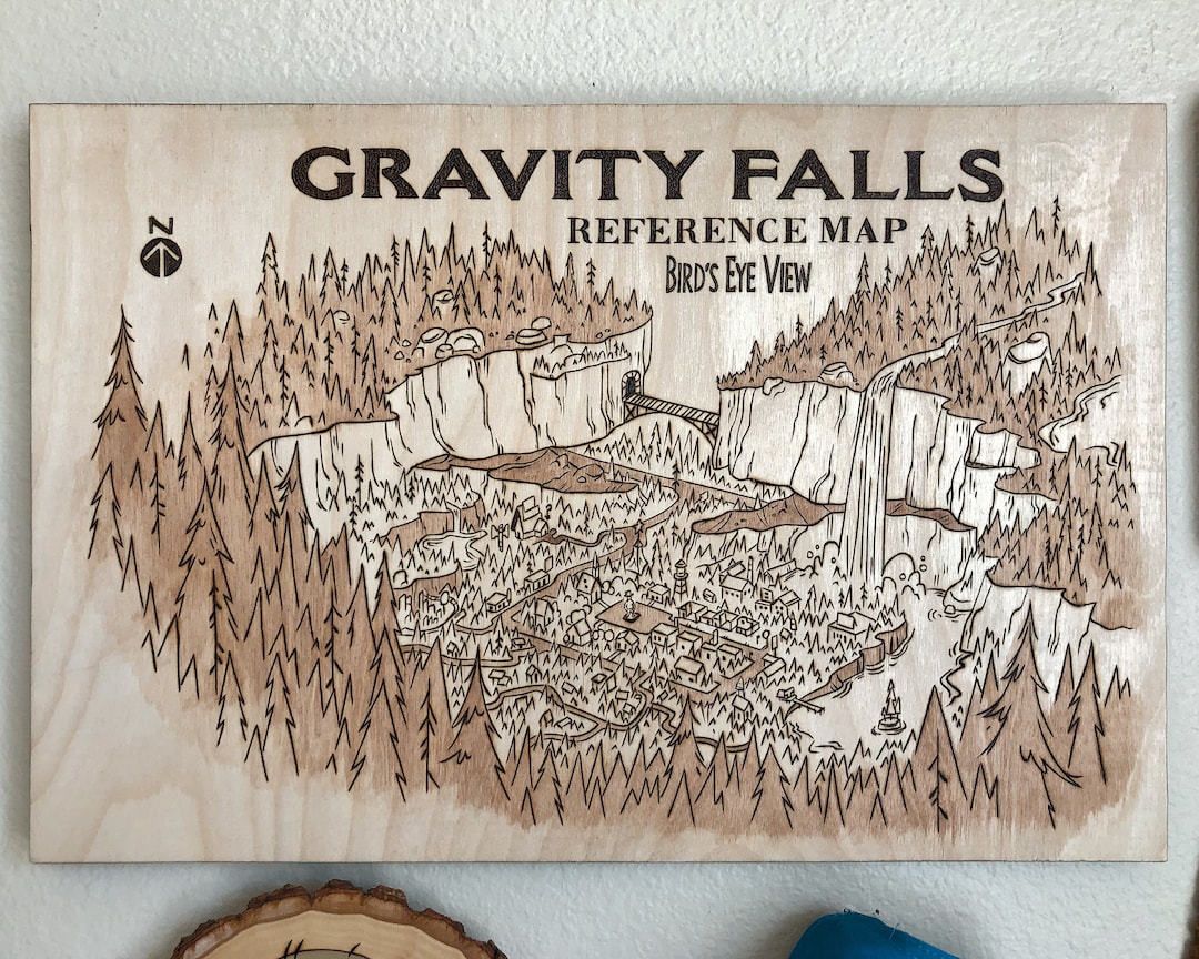 Mapa de referencia de Gravity Falls quema de leña - Etsy España