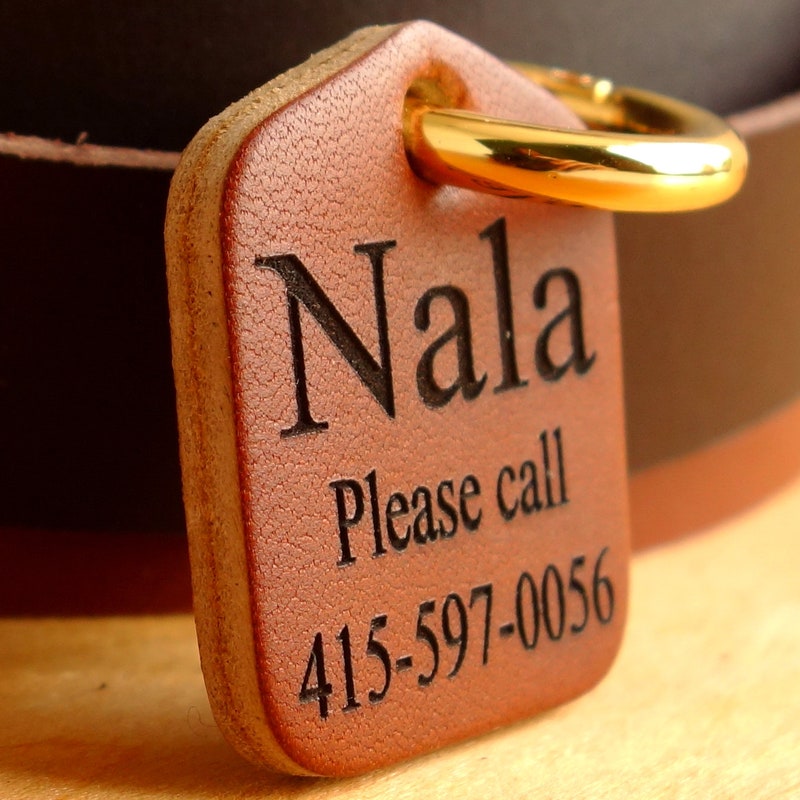 Leather Dog Tag - Etsy