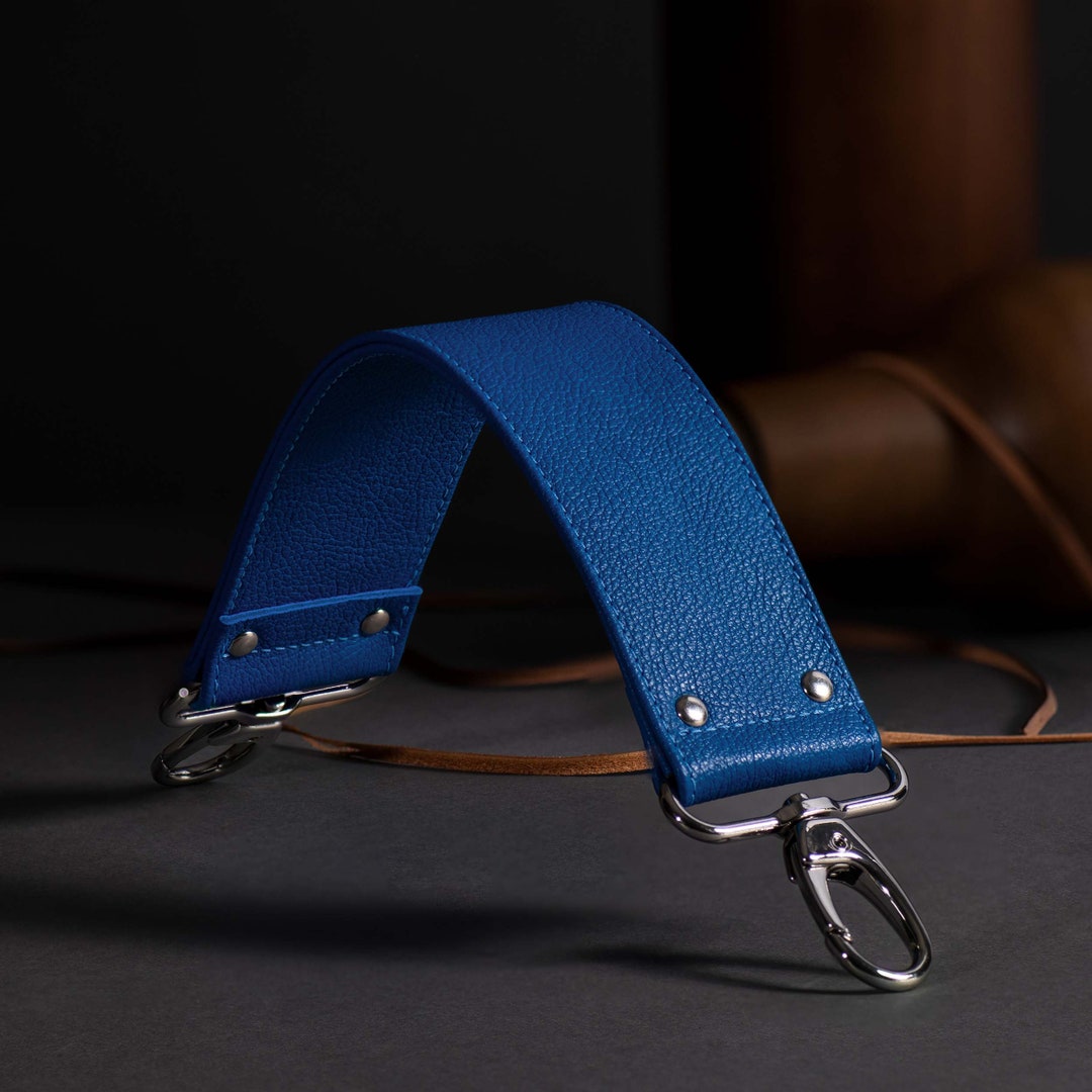 Honda Blue Color Pigmented Grain Leather Purse Strap Replacement 2 Inch ...