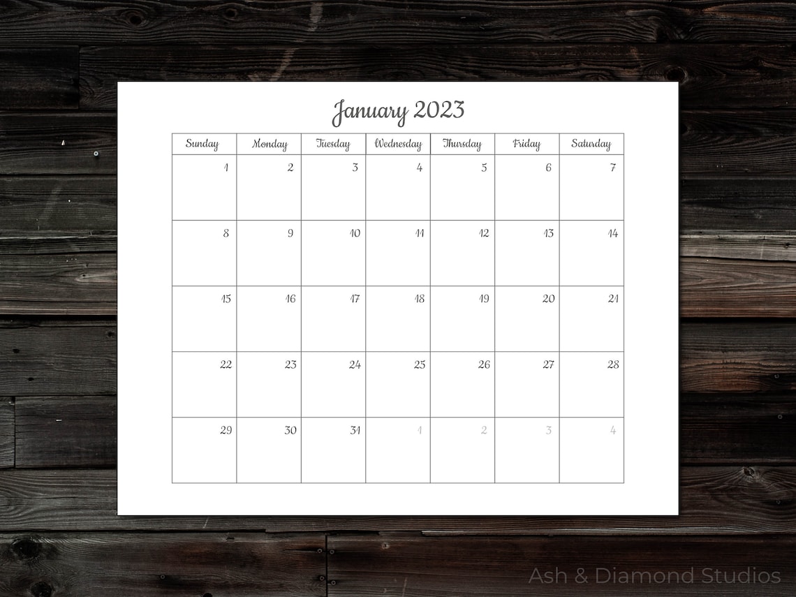 Printable 2023 Monthly Calendar Pack | January to December | Instant ...