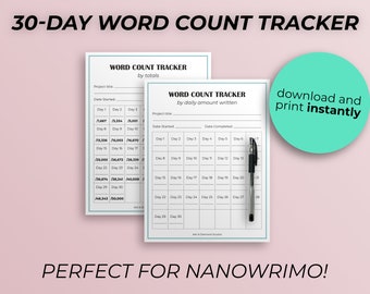 Paper & Party Supplies Camp NaNoWriMo A4 Novel writing tracker Writing ...