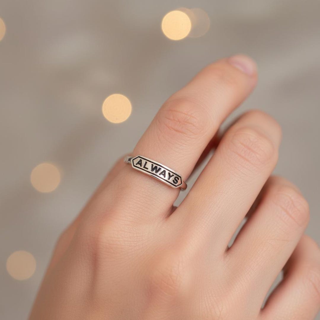 Adjustable Stamped Ring, "always" Midi Ring, Promise Jewelry - Etsy
