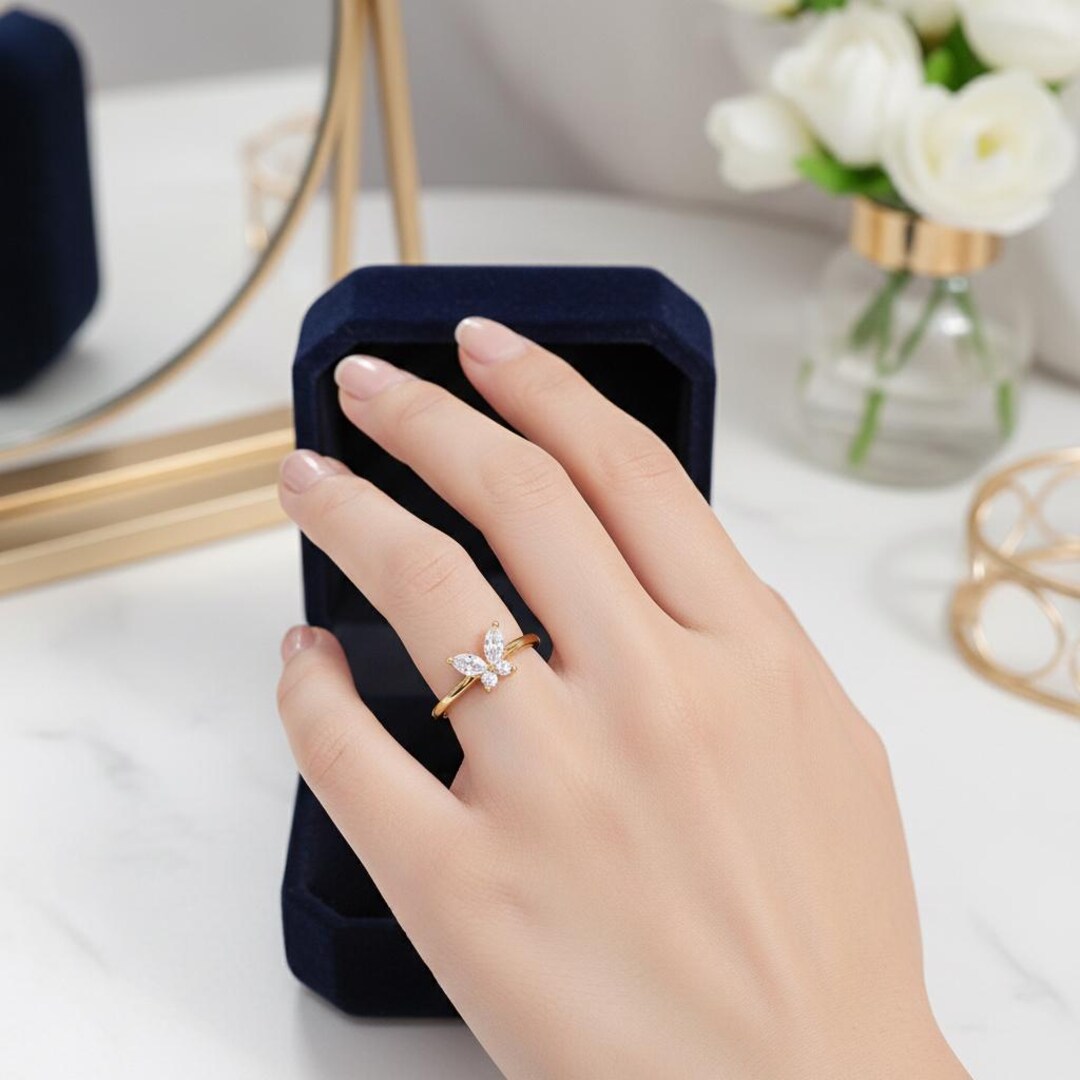 Swarovski Crystal Butterfly Ring Size 7 - Etsy