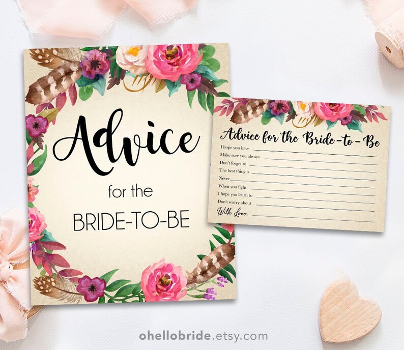 Advice for the Bride to Be Advice for the Newlywed Printable - Etsy