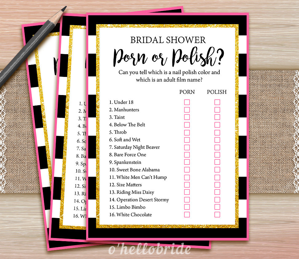 Printable Bridal Shower Game Printable Porn Or Polish Bridal Etsy Canada
