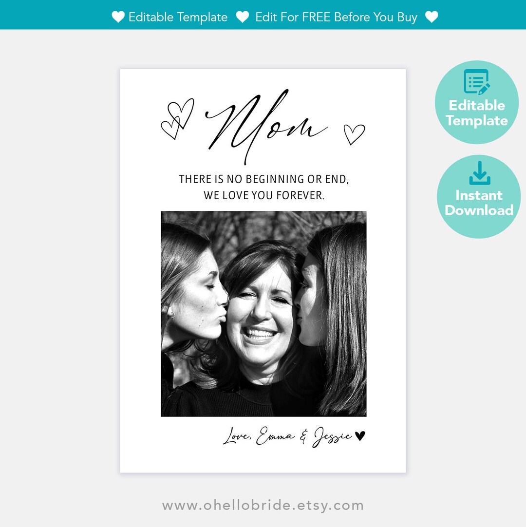 Editable Mother's Day Print Custom Mom Print Personalised Print for Mom ...