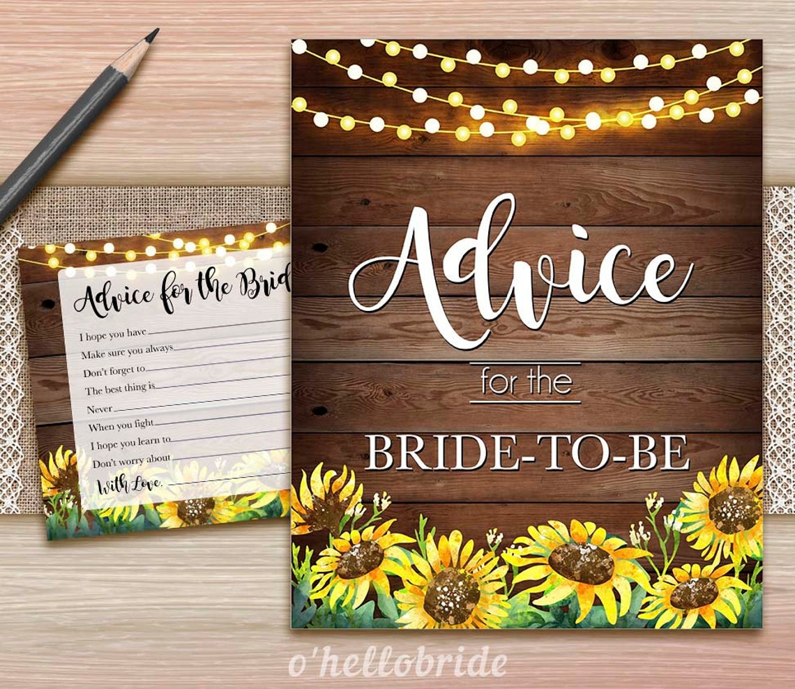 Advice for the Bride to Be Bridal Shower Game Printable - Etsy