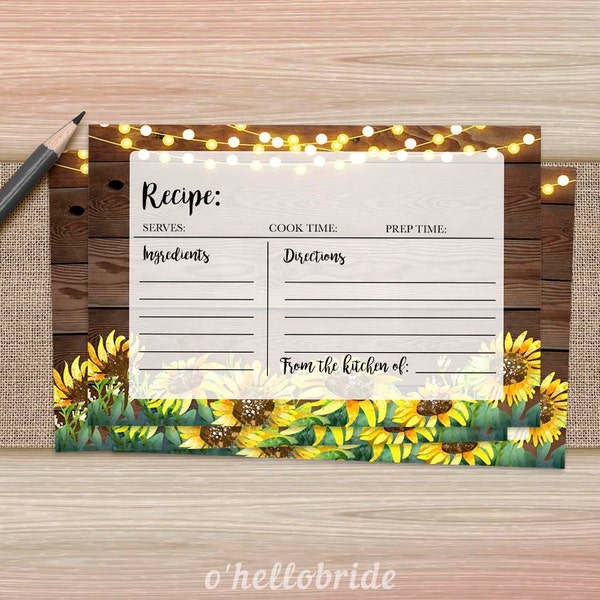 Rustic Recipe Cards - Etsy