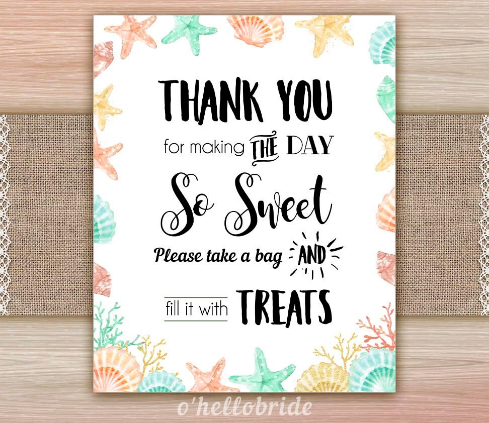 Printable Candy Buffet Sign Candy Bar Table Sign Treats | Etsy