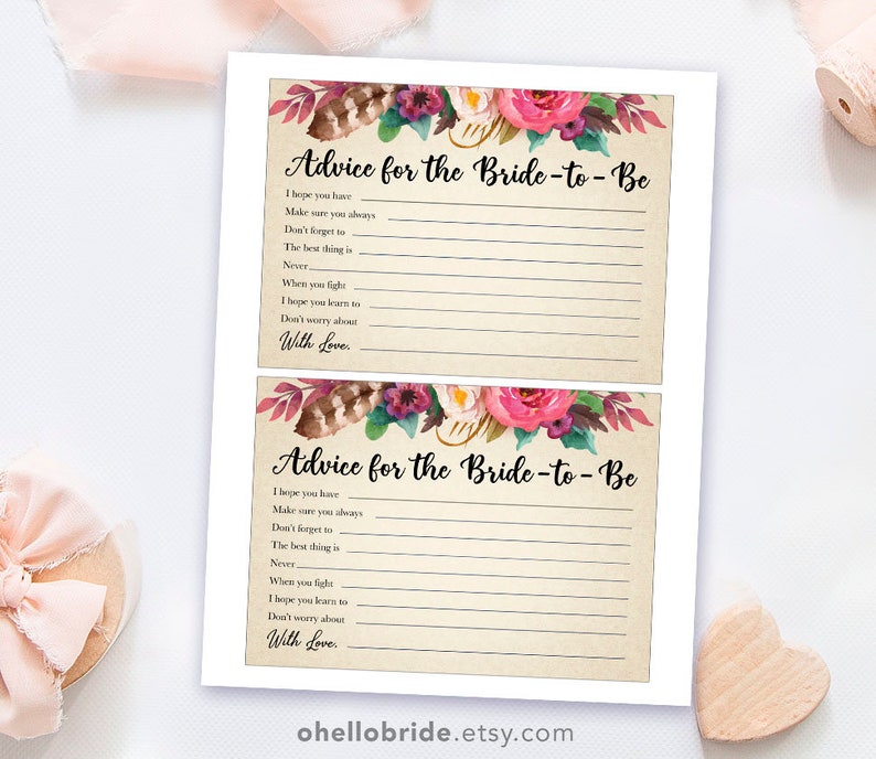 Advice for the Bride to Be Advice for the Newlywed Printable - Etsy