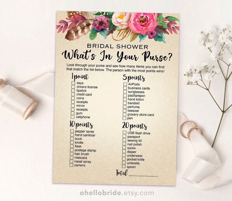 Printable Bridal Shower Games Printable Bohemian Bridal - Etsy