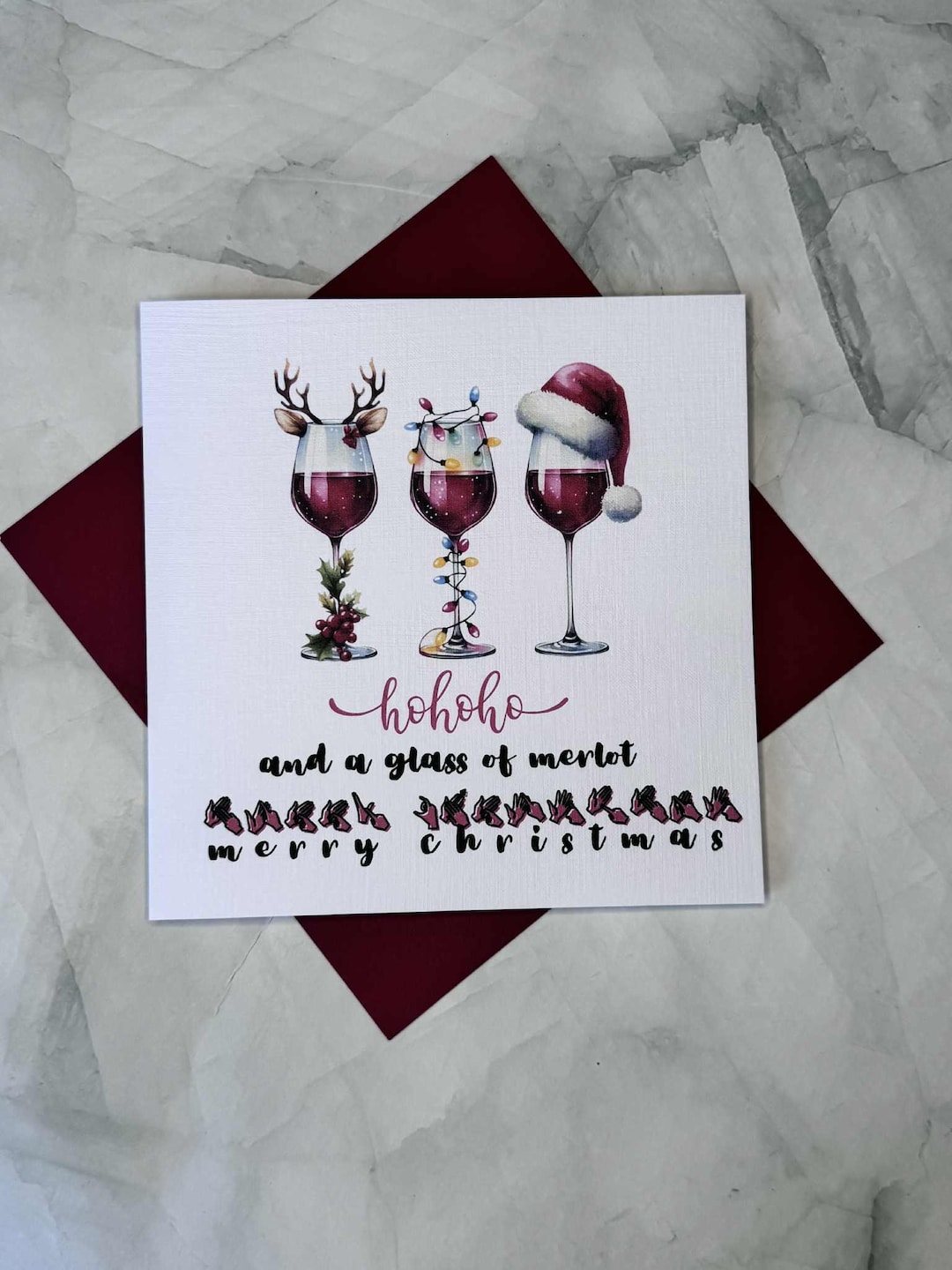 BSL Christmas Card: British Sign Language Fingerspelling, Red Wine ...