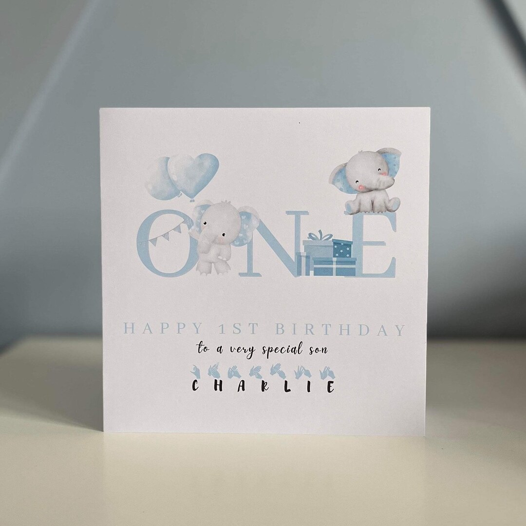 BSL 1st Birthday Card, British Sign Language, BSL Fingerspelling ...