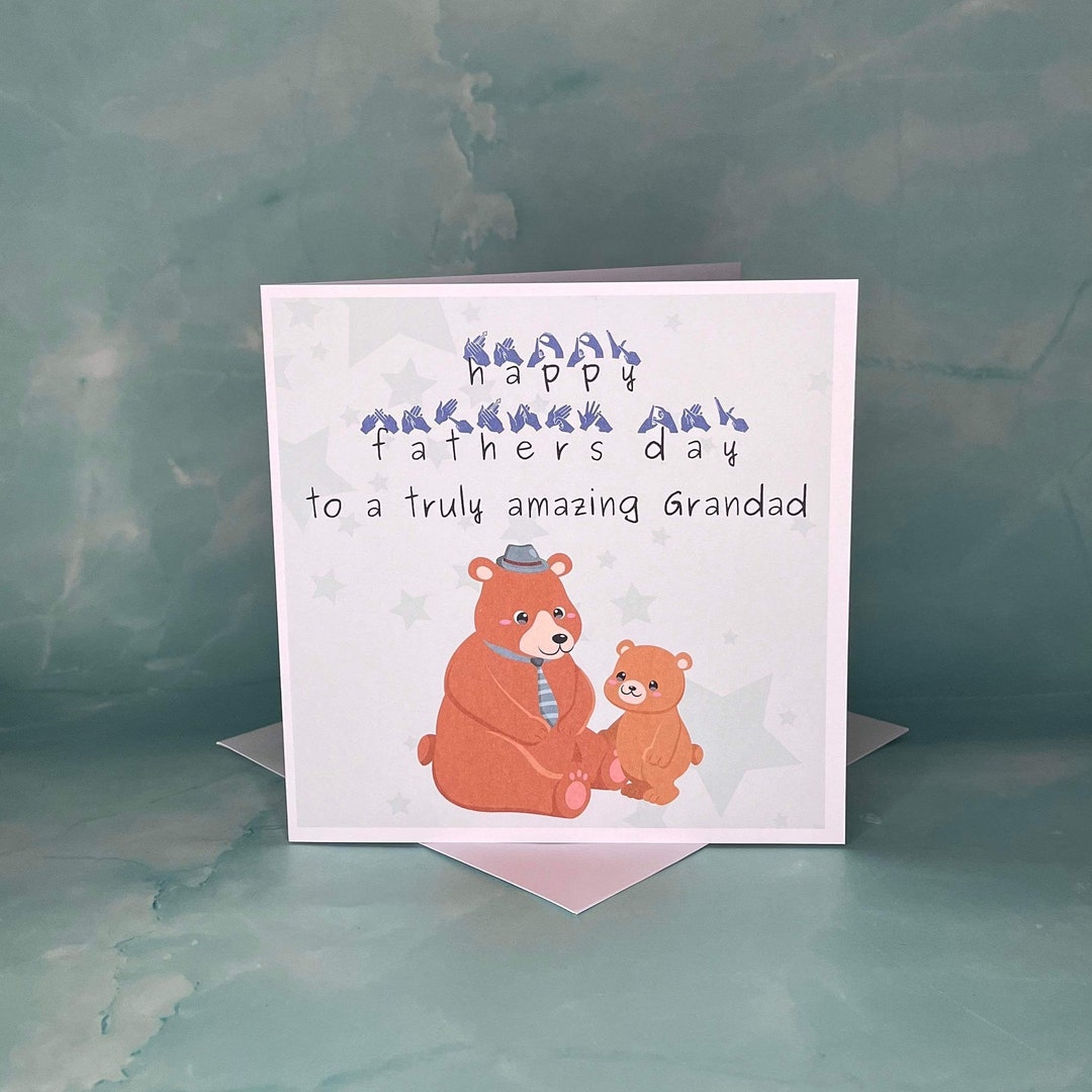 BSL Fathers Day Card, British Sign, Fingerspelling, Inclusive Card ...