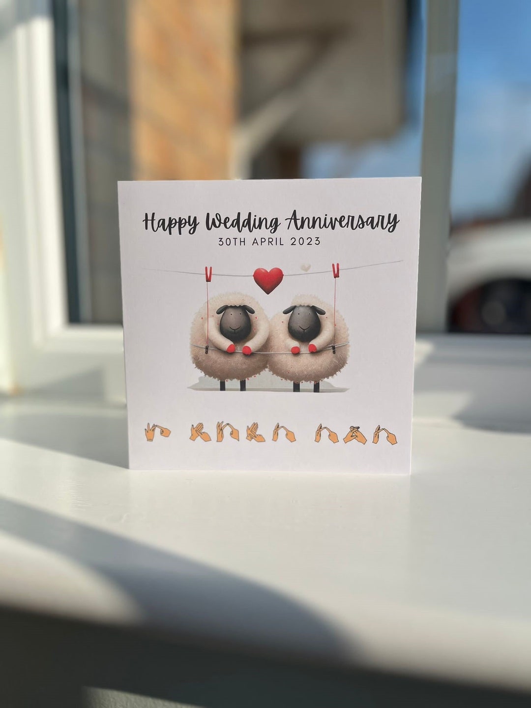 Anniversary Card, BSL, British Sign, Funny, Meant to Be, Husband, Wife ...