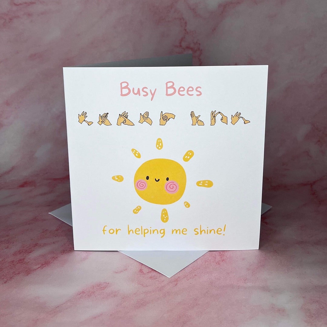 BSL Teacher Thank You Card, British Sign, Fingerspelling, Inclusive ...