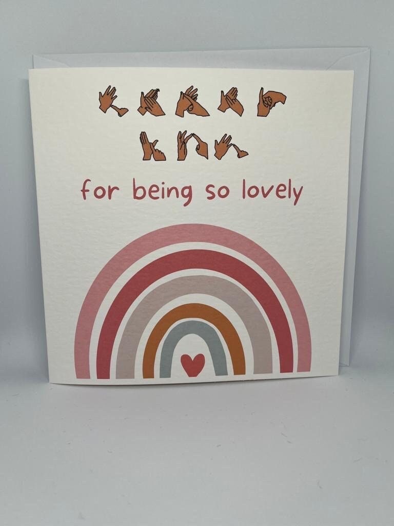 BSL Thank You Card British Sign Fingerspelling Inclusive - Etsy