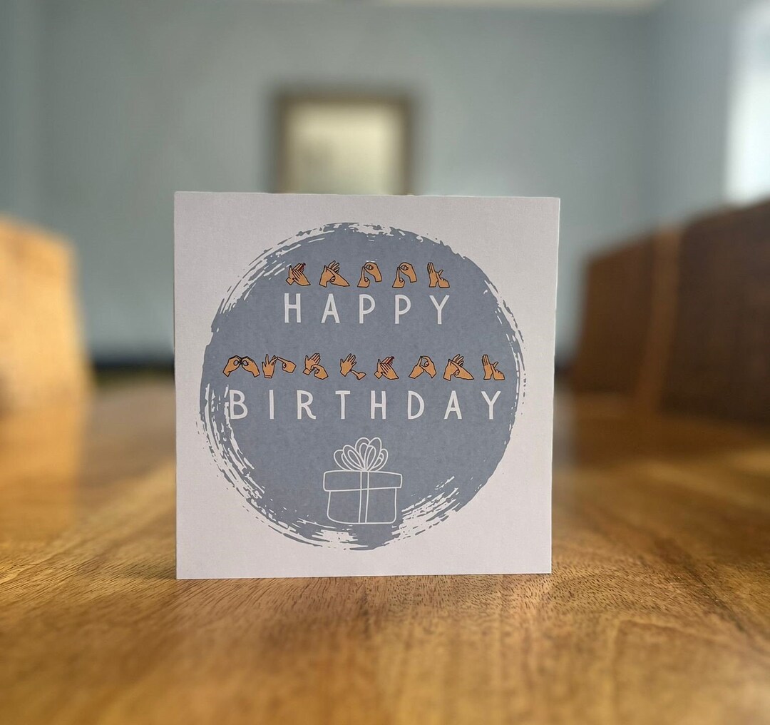 BSL Birthday Card, British Sign Language, BSL Fingerspelling ...