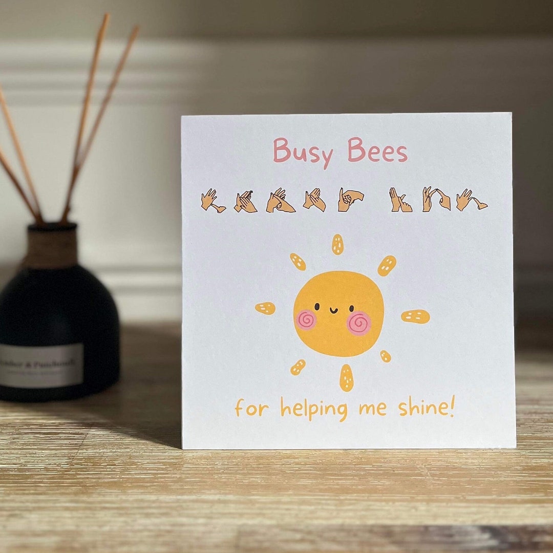 BSL Teacher Thank You Card, British Sign, Fingerspelling, Inclusive ...