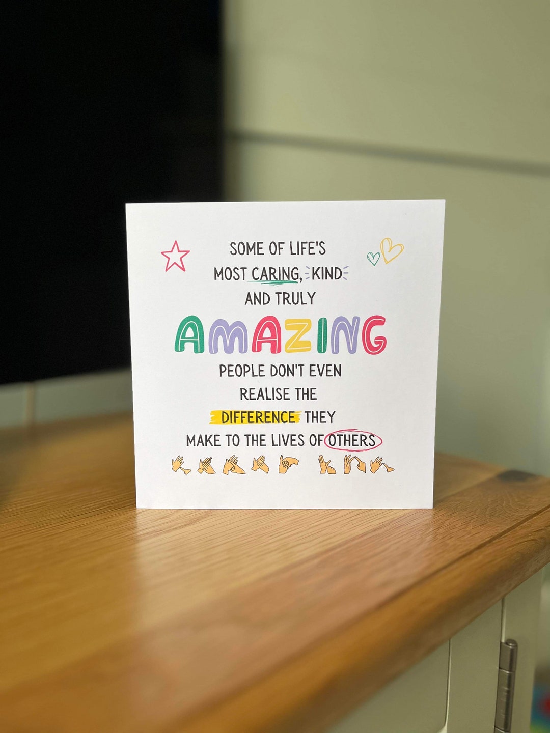 BSL Thank You Card, Amazing Person, Appreciate, Inclusive Card, Deaf ...