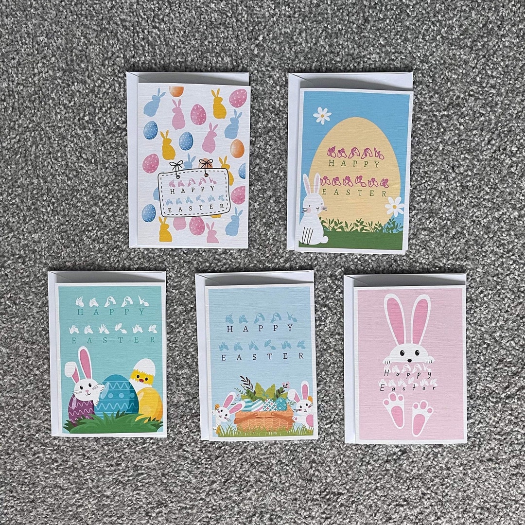 BSL Easter Cards: British Sign Language, Pack of 5 - Etsy