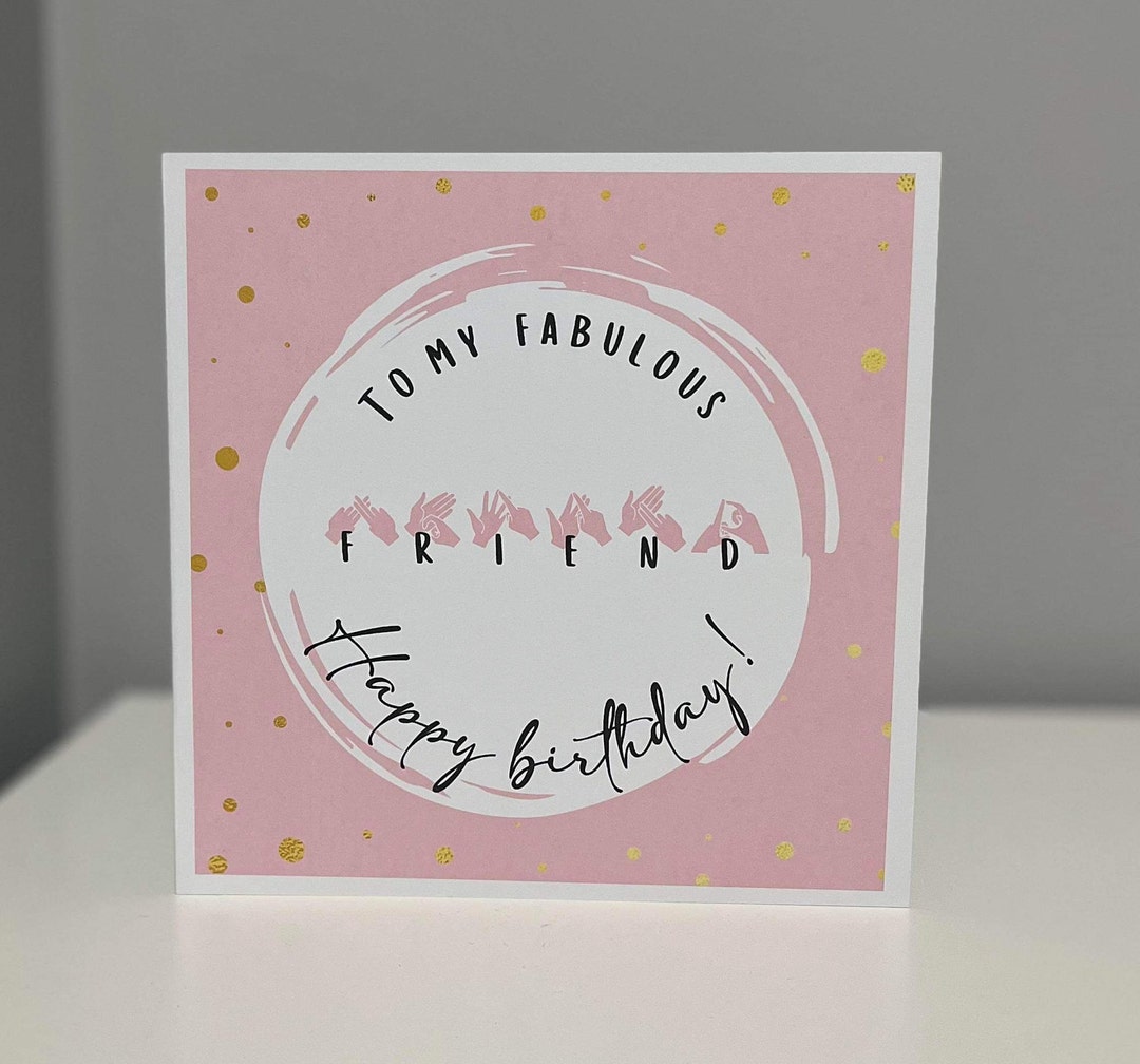BSL Birthday Card, British Sign Language, BSL Fingerspelling ...