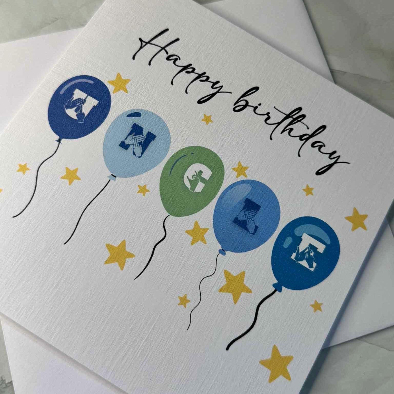 BSL Birthday Card: British Sign Language Fingerspelling, Deaf Awareness ...