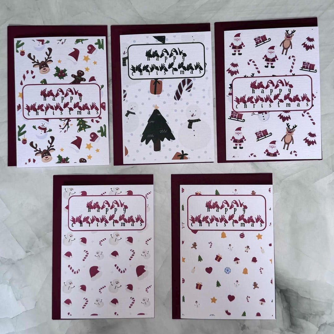 BSL Christmas Cards: British Sign Language Xmas Multipack - Etsy
