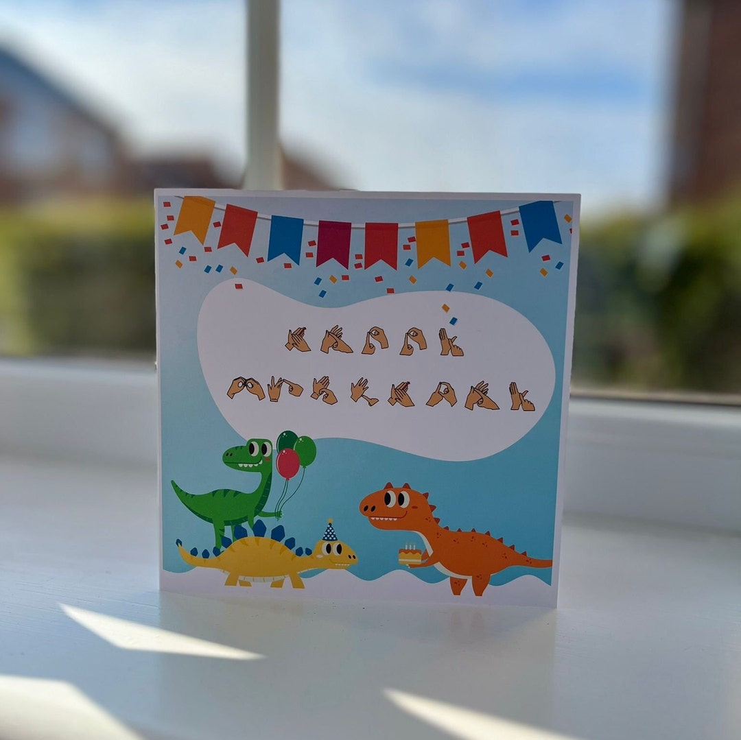BSL Birthday Card British Sign Language BSL Fingerspelling - Etsy
