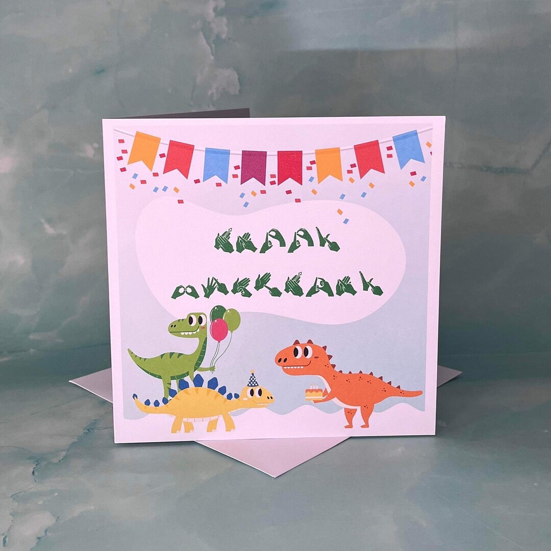 BSL Birthday Card, British Sign Language, BSL Fingerspelling ...