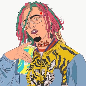 Lil Pump Inspired Face Temporary Tattoos Sheet - Etsy