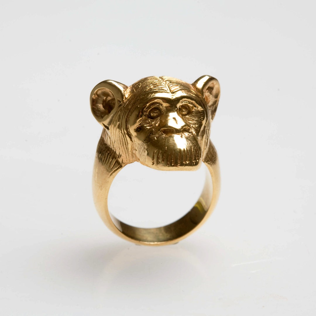 Monkey Head Ring, Monkey Ring, Ring Zodiac, Animal Ring, Horoscope Ring ...