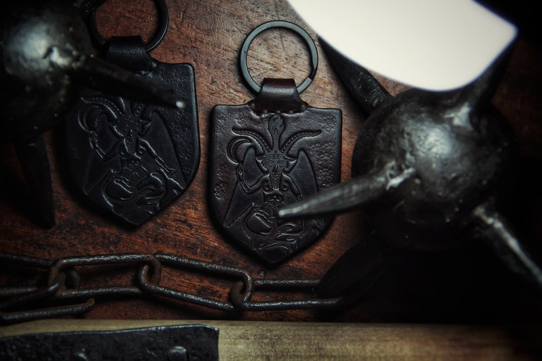 Satanic Key Ring "goat Mit Uns" With Baphomet on the Front Side and ...