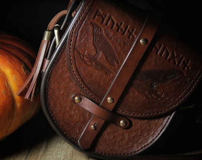 Leather Bag odin's Ravens - Etsy