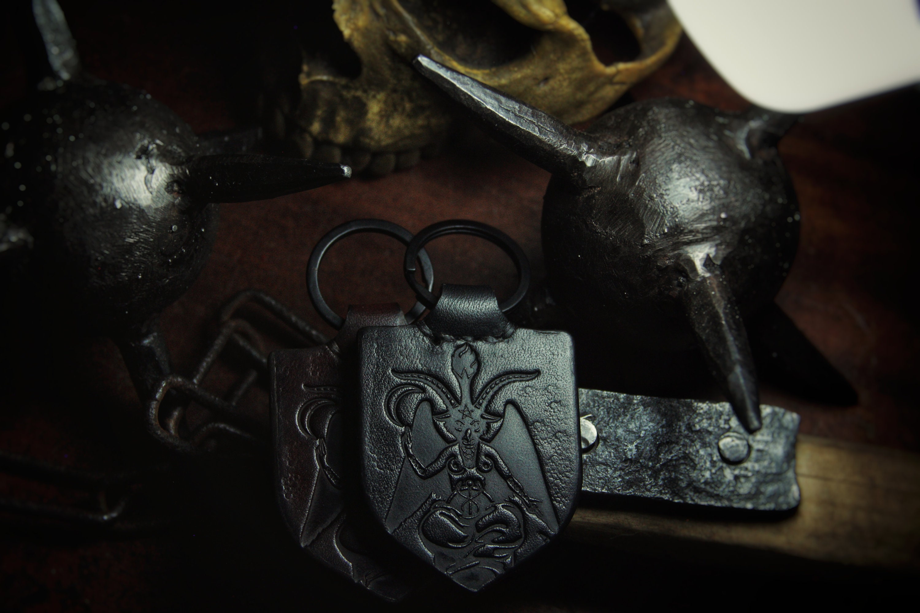 Satanic Key Ring goat Mit Uns With Baphomet on the | Etsy