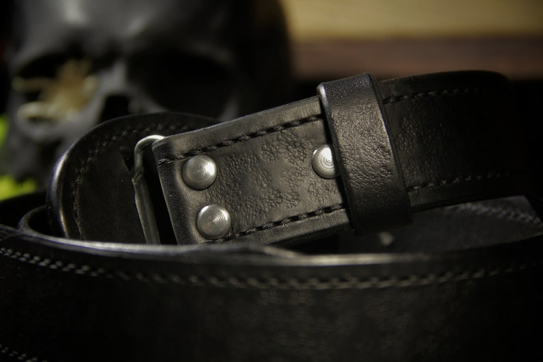 Unholy Belt With a Leather Buckle sigil of Lucifer - Etsy