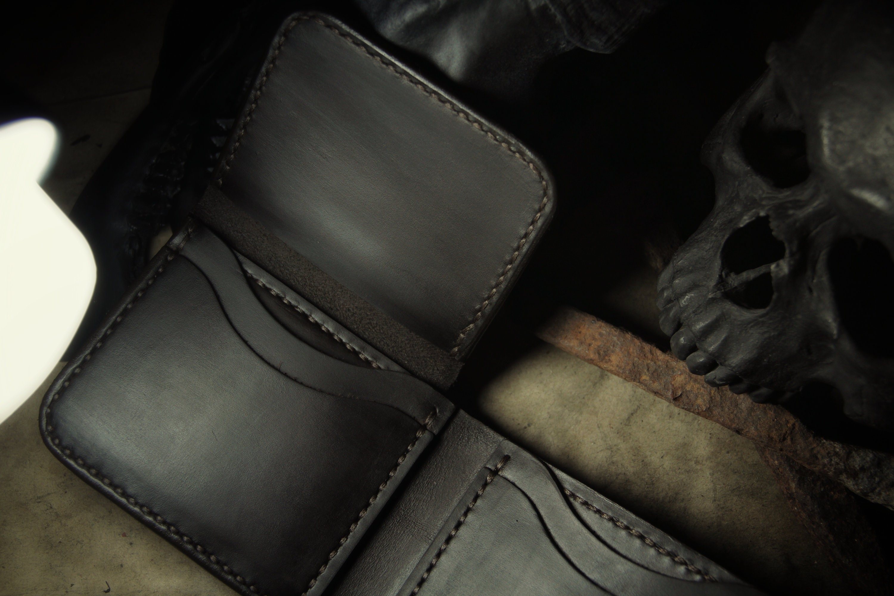 Leather Wallet "evil" (with Permission From Evil Band) - Etsy