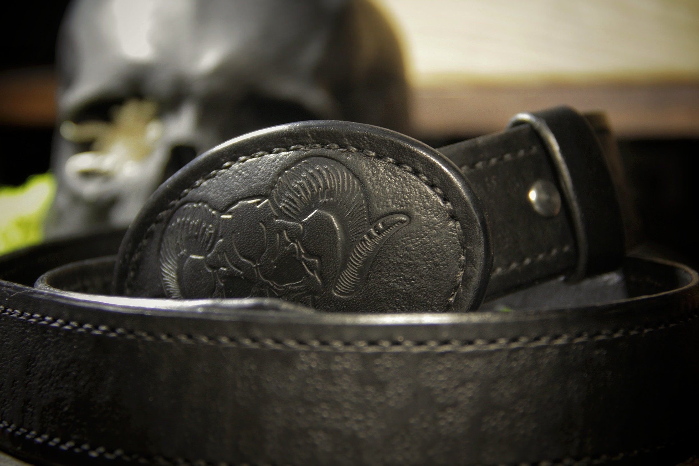 Unholy Belt With a Leather Buckle skull | Etsy