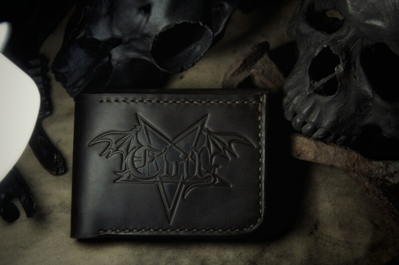 Leather Wallet evil with Permission From Evil - Etsy