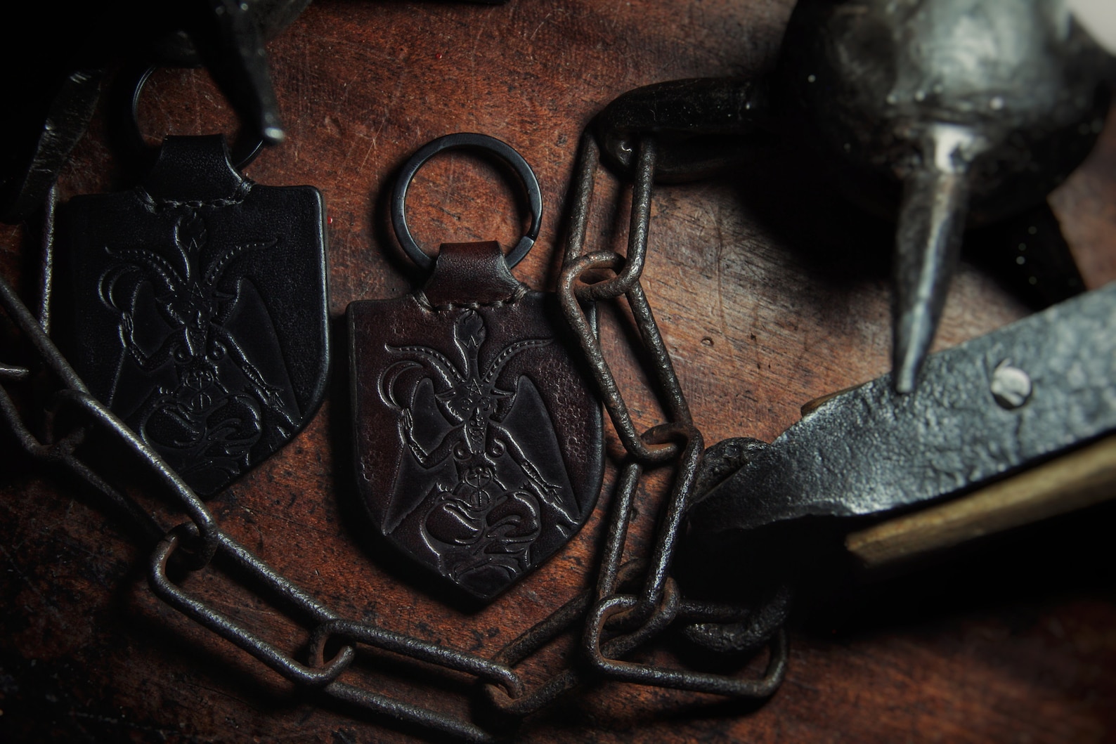 Satanic Key Ring goat Mit Uns With Baphomet on the | Etsy